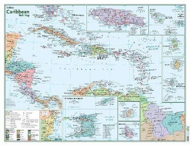 Caribbean Wall Map - Collins Maps - Sheet map, folded (9780008300401 ...