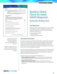 Barkley's Quick Check For Adult ADHD Diagnosis - Russell Barkley ...