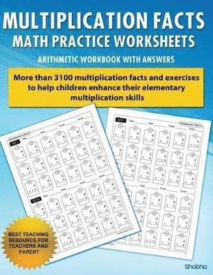 Multiplication Facts Math Worksheet Practice Arithmetic Workbook With Answers - Shobha - Häftad ...