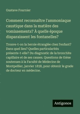 Comment reconnaître l'ammoniaque caustique dans la matière des ...