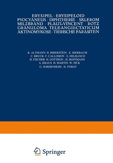 Erysipel · Erysipeloid Pyocyaneus · Diphtherie · Sklerom Mil?brand ...