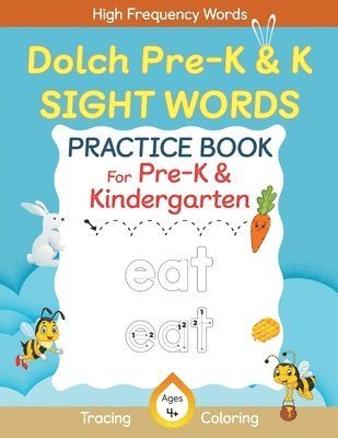 Dolch Pre-Kindergarten & Kindergarten Sight Words Practice Book for ...